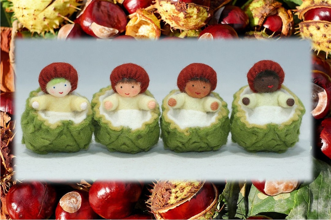 Sweet Chestnut Baby Flower Fairy Waldorf Doll, Inclusive Skin Tones ...