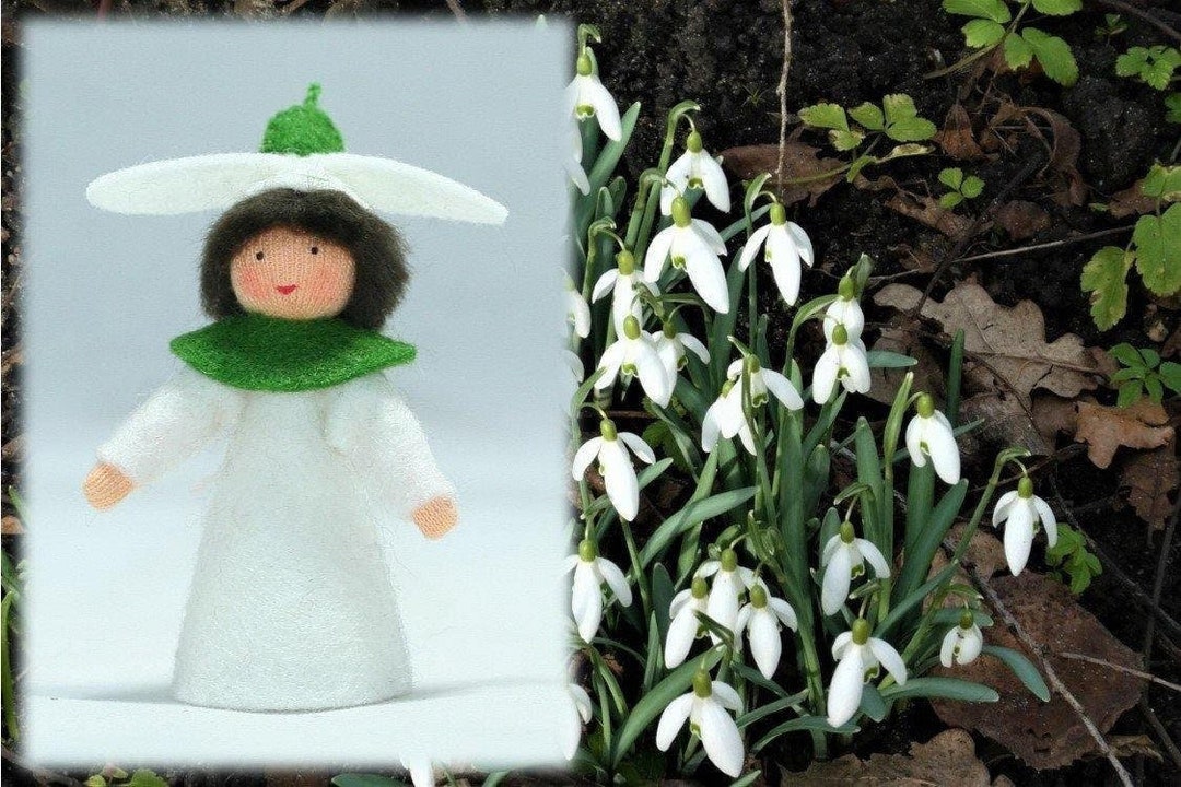Snowdrop Prince Flower Fairy Waldorf Doll, Handmade, Wool Felt Natural ...