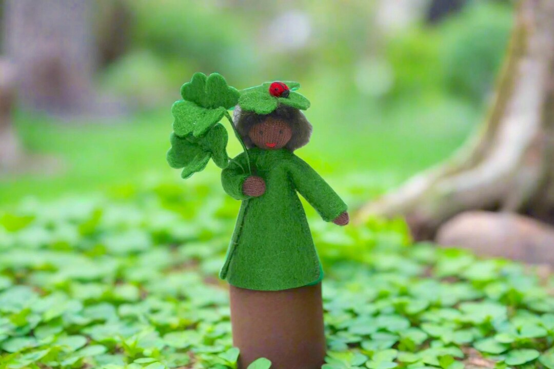 Clover Good Luck Prince Flexible Waldorf Doll Pixie, Natural Posable ...