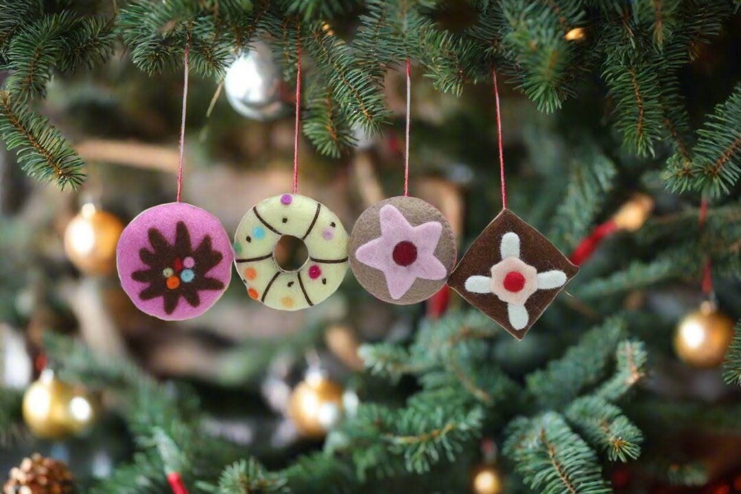 Gingerbread Cookie Wool Felt Christmas Ornaments Collectible Handmade ...