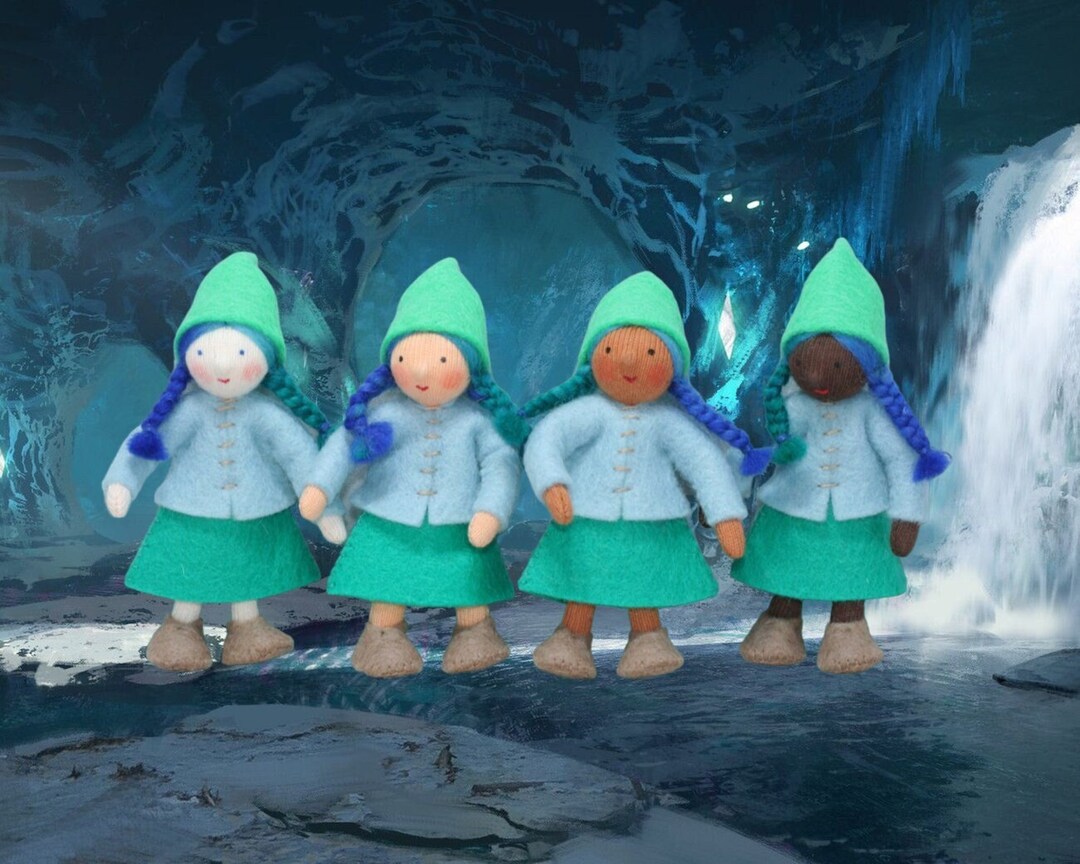 Winter Cave Gnome Mama Waldorf Doll Wool Felt Lady W/flexible Arms Legs ...