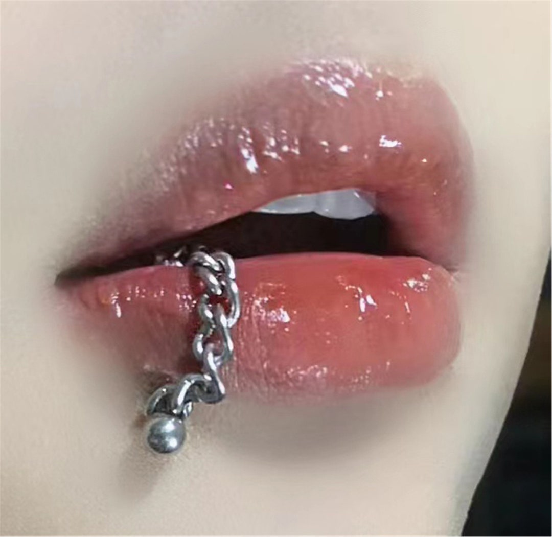 Chain Lip Ring, Nose Ring, Eyebrow Ring, Tongue Ring, Cartilage ...