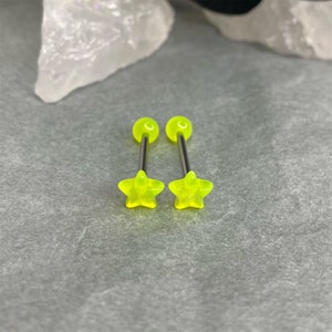 Cute Star Tongue Piercing, Acrylic Tongue Ring, Titanium Steel Tongue ...