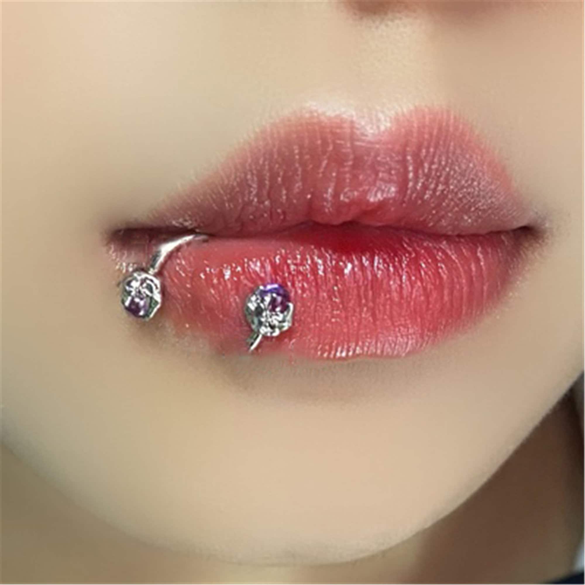S-shaped Law Lip Ring Lip Piercing Sweet Gem Lip Ring Nose - Etsy