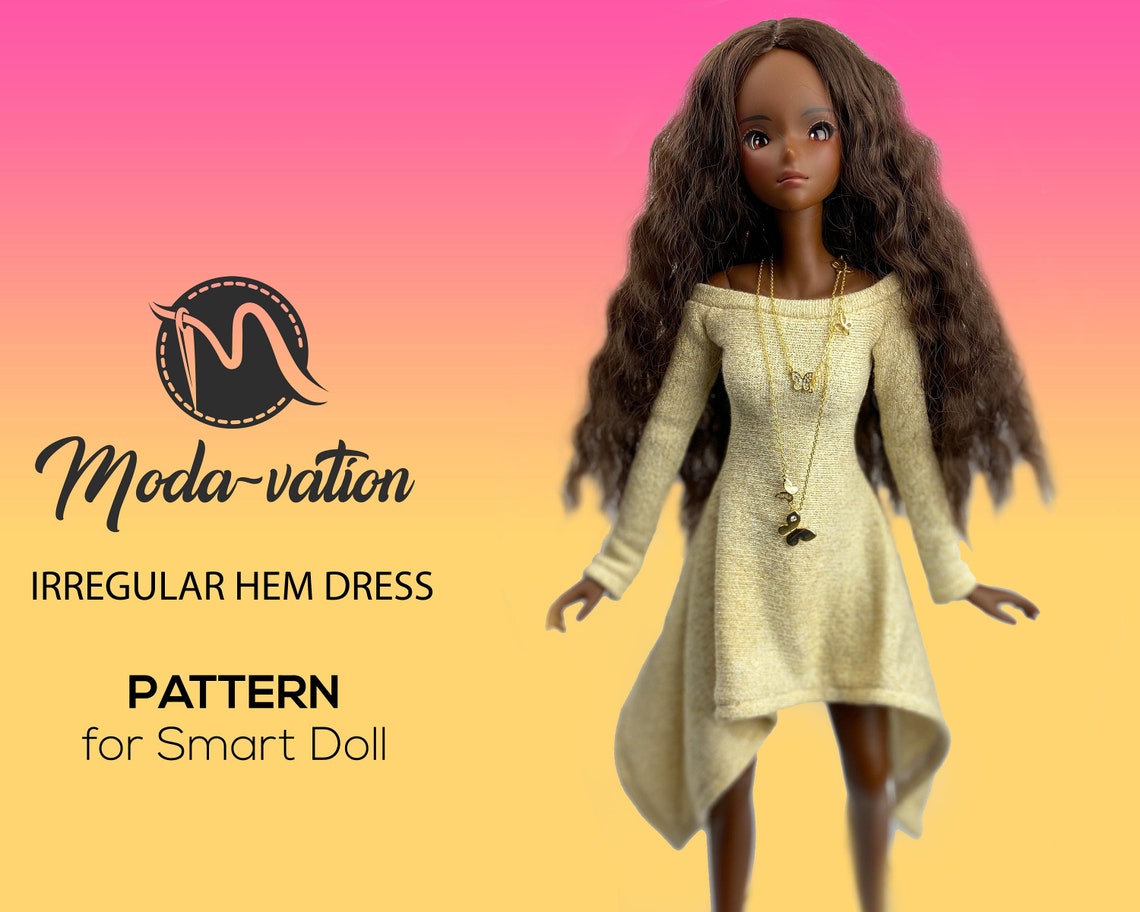 Irregular Hem Dress PATTERN for Smart Doll. Step by Step | Etsy