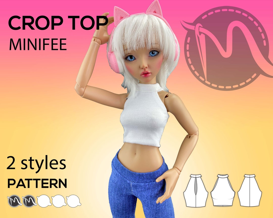 Minifee Doll Crop Top Pattern: Open & Closed Back (PDF) - Etsy