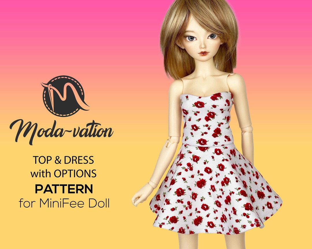 Minifee Doll Dress and Top. Doll Clothes Pattern PDF. Minifee Doll ...