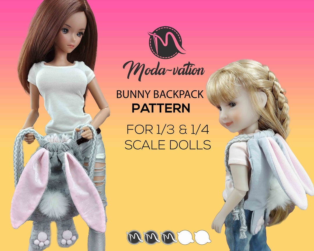 Backpack Pattern for Dolls. Fit Smart Doll, Ruby Red, Gotz, AG and ...