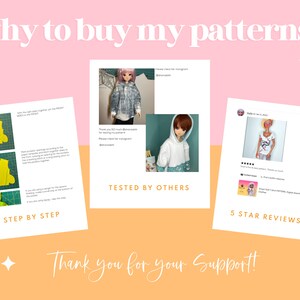 Mini Dollfie Dream Oversized Hoodie Pattern. MDD Doll Pattern. PDF File ...