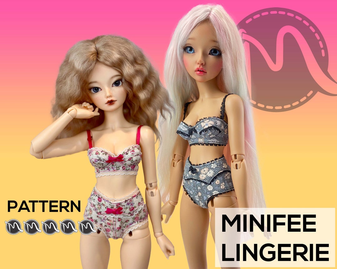 Minifee Doll Lingerie Set Pattern With NO Lining. Digital Download, Doll Clothes Patterns Pdf ...