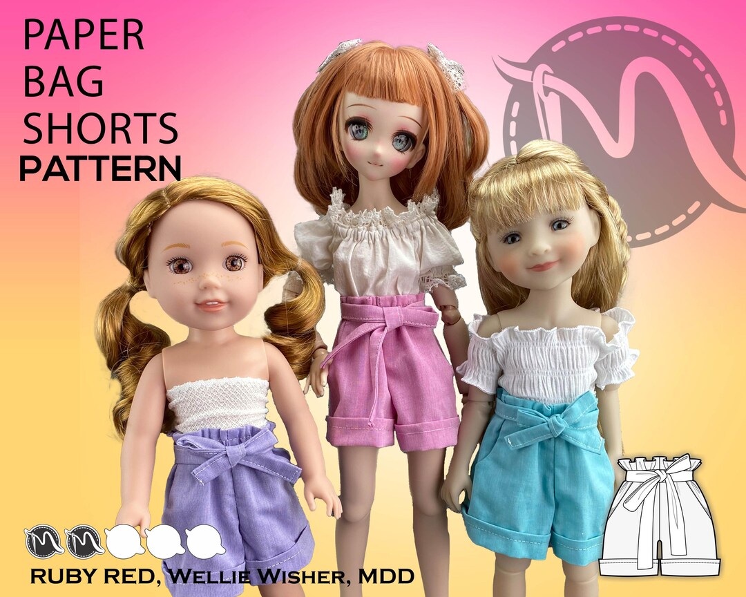 Paper Bag Shorts Sewing Pattern for 14.5 Inch Dolls Like Ruby Red, WW ...