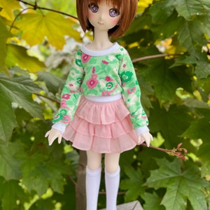 Long Sleeve Raglan Top Sewing Pattern for MDD Side. Mini Dollfie Dream ...