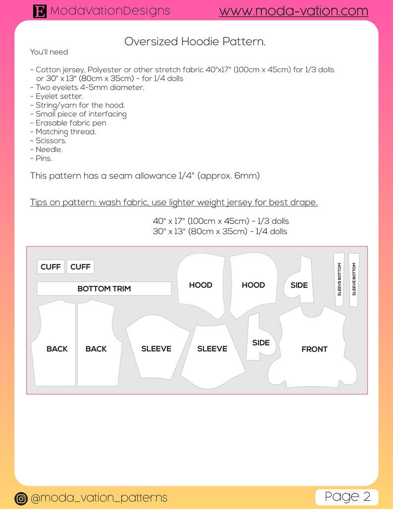 Mini Dollfie Dream Oversized Hoodie Pattern. MDD Doll Pattern. - Etsy