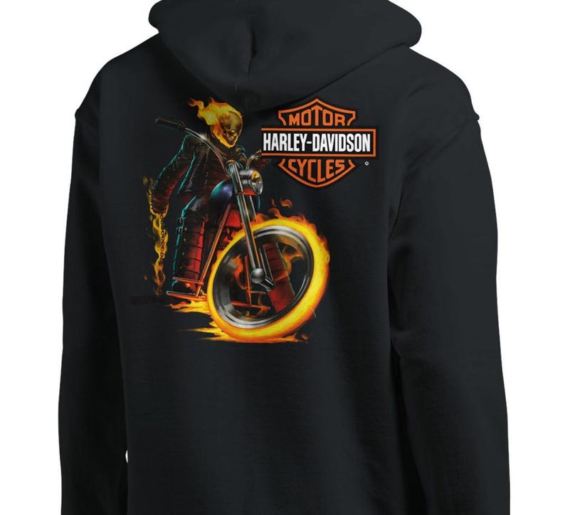 Harley Davidson Ghost Rider Custom Zip Hoodie - Etsy