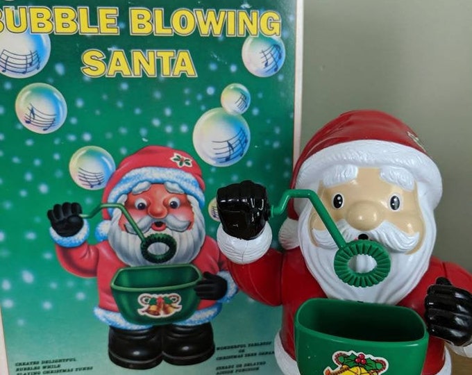 Vtg 90s Animated Musical Bubble Blowing Santa Table Top Decoration - Etsy
