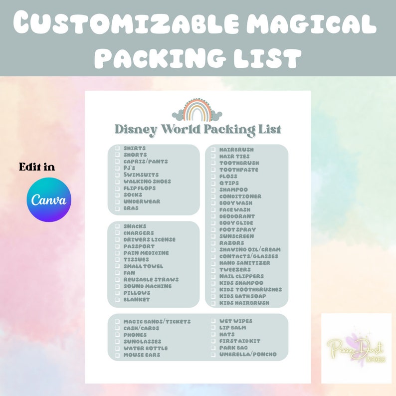 Blue Simple Neutral Digital File Printable Customizable Magical Packing ...