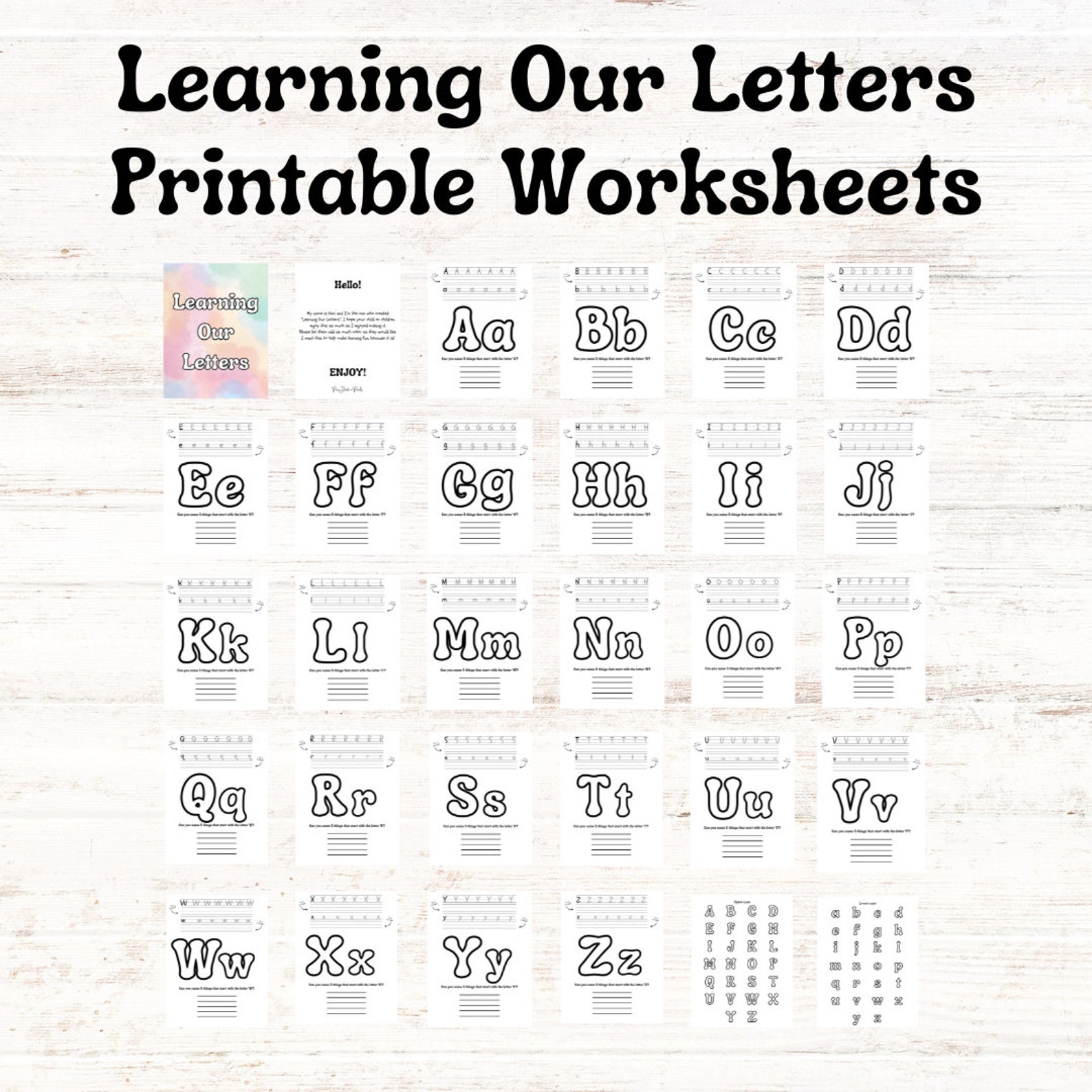 PRINTABLE PDF File Learning Our Letters for Children Kids Coloring ...