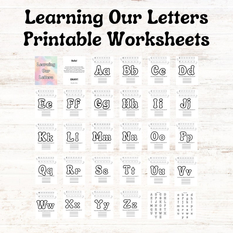PRINTABLE PDF File Learning Our Letters for Children Kids Coloring ...