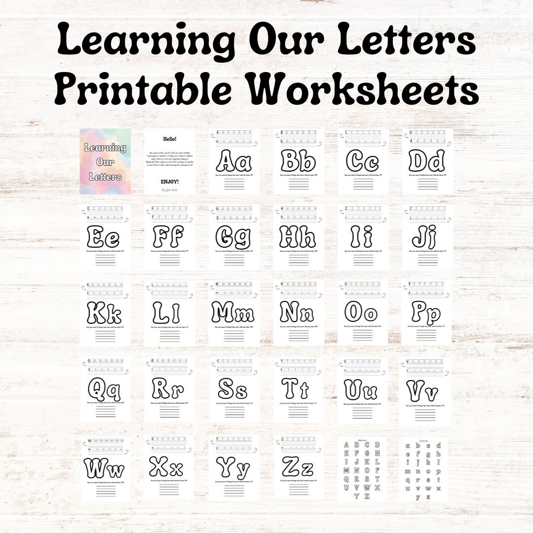 PRINTABLE PDF File Learning Our Letters for Children Kids Coloring ...