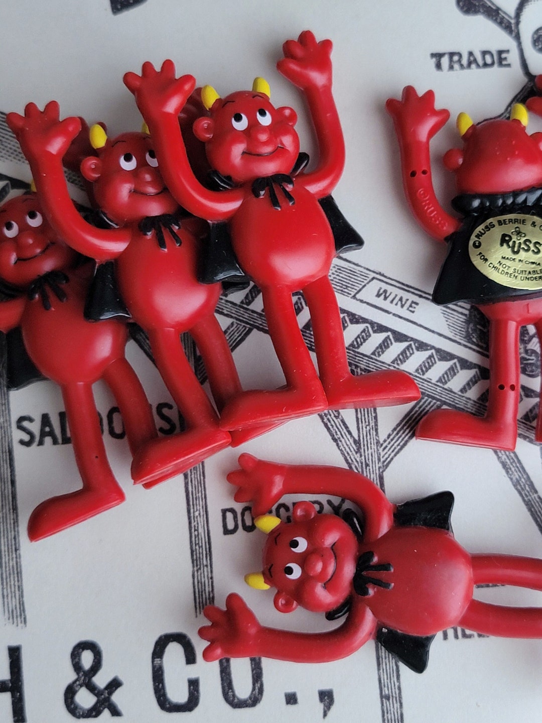 One Vintage Bendy Devil (1pc) Ben D. Devil by Russ Bendable Toy Figure ...