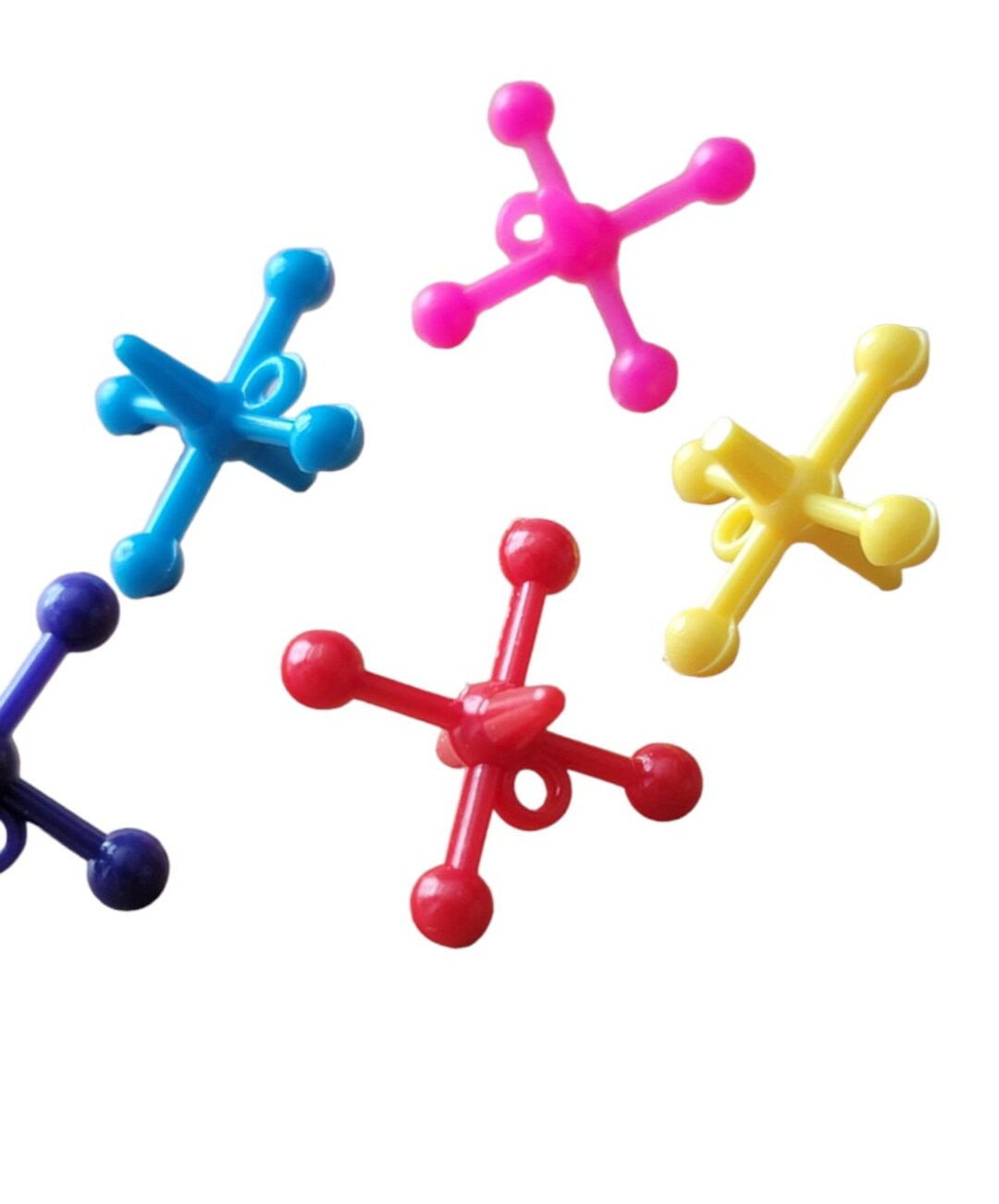 Vintage Plastic Jacks Game Charms 80's Gumball Machine Jacks With Loops ...