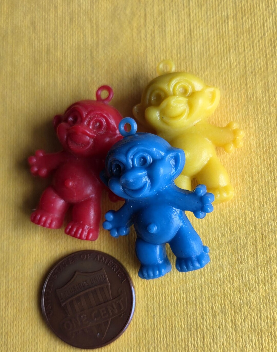 3 Vintage Troll Doll Charms Rubbery Plastic Lucky Trolls - Etsy