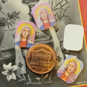 2 Vintage Tiny Lenticular Jesus Mary Flickers 2pcs Etsy