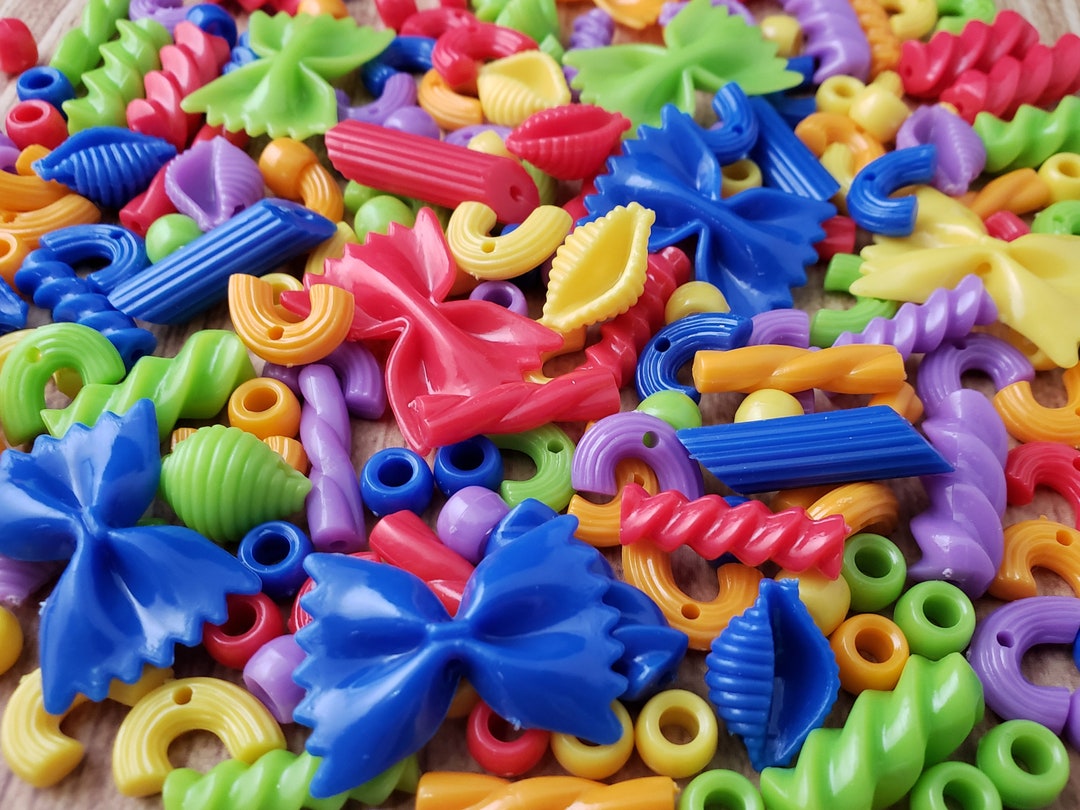 60 Vintage Plastic Pasta Beads 60 Piece Rare Noodle Mix Beads - Etsy