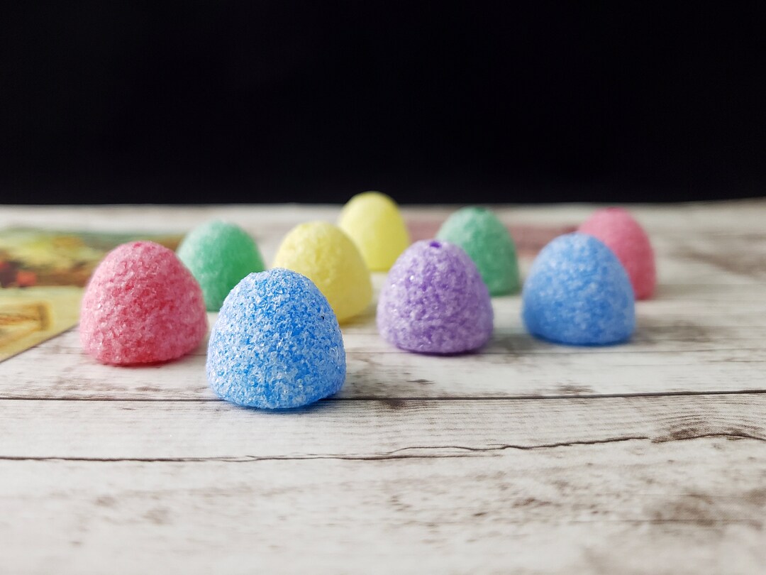 9 Vintage Plastic Gumdrop Beads Blowmold Fake Sugar Coated Spice Drops ...