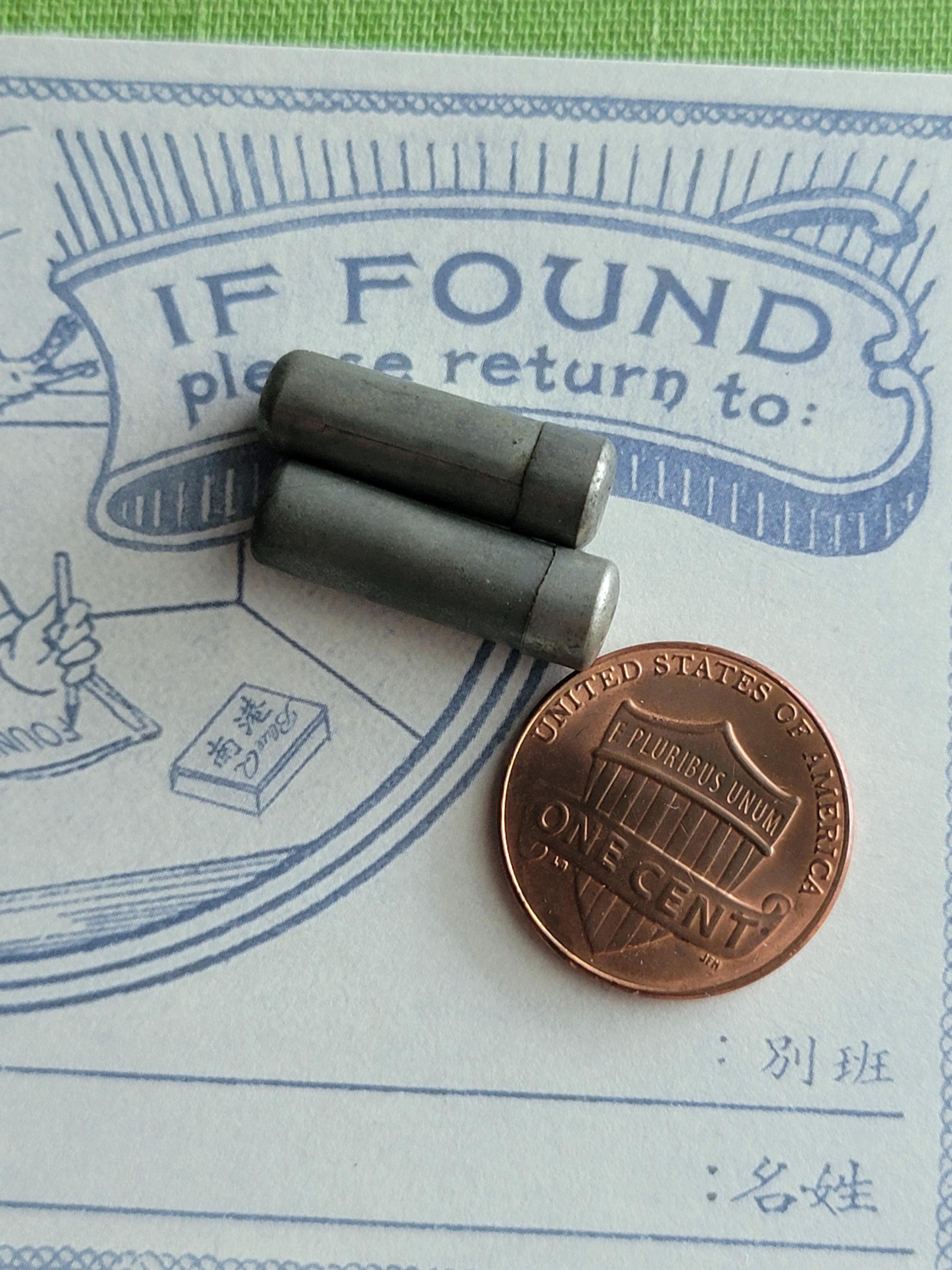 2 Tiny Vintage Pencil Lead Metal Capsules School Office Supply Sundries ...
