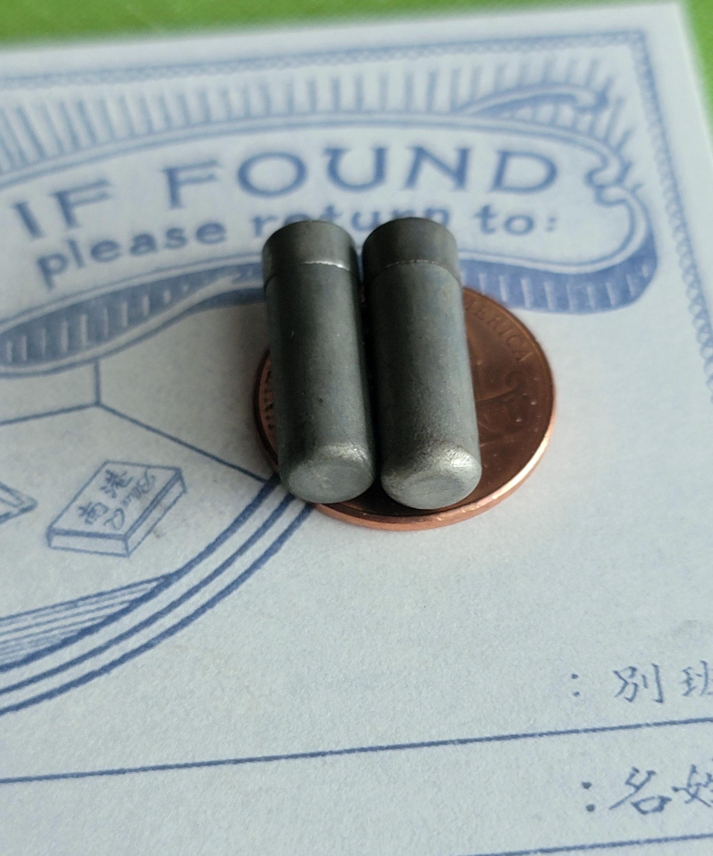 2 Tiny Vintage Pencil Lead Metal Capsules School Office Supply Sundries ...