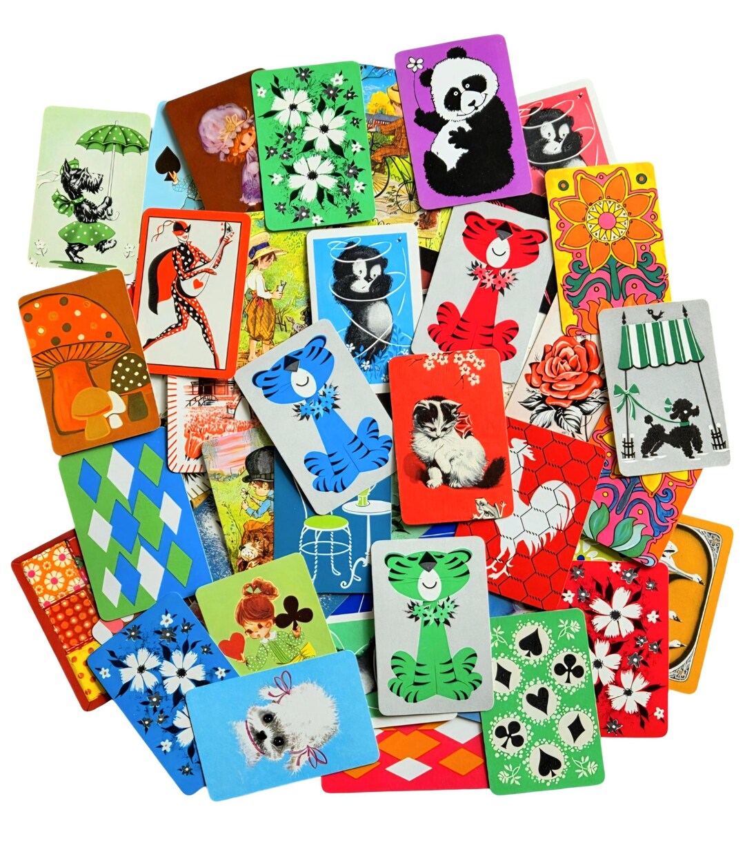48 Vintage Mini Swap Cards Unused Assorted Mix Playing Card Paper Art ...
