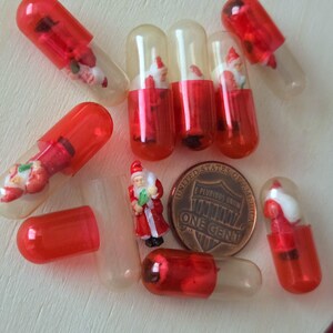 One Vintage Teeny Tiny Santa in Capsule (1pc) Micro Miniature Plastic ...