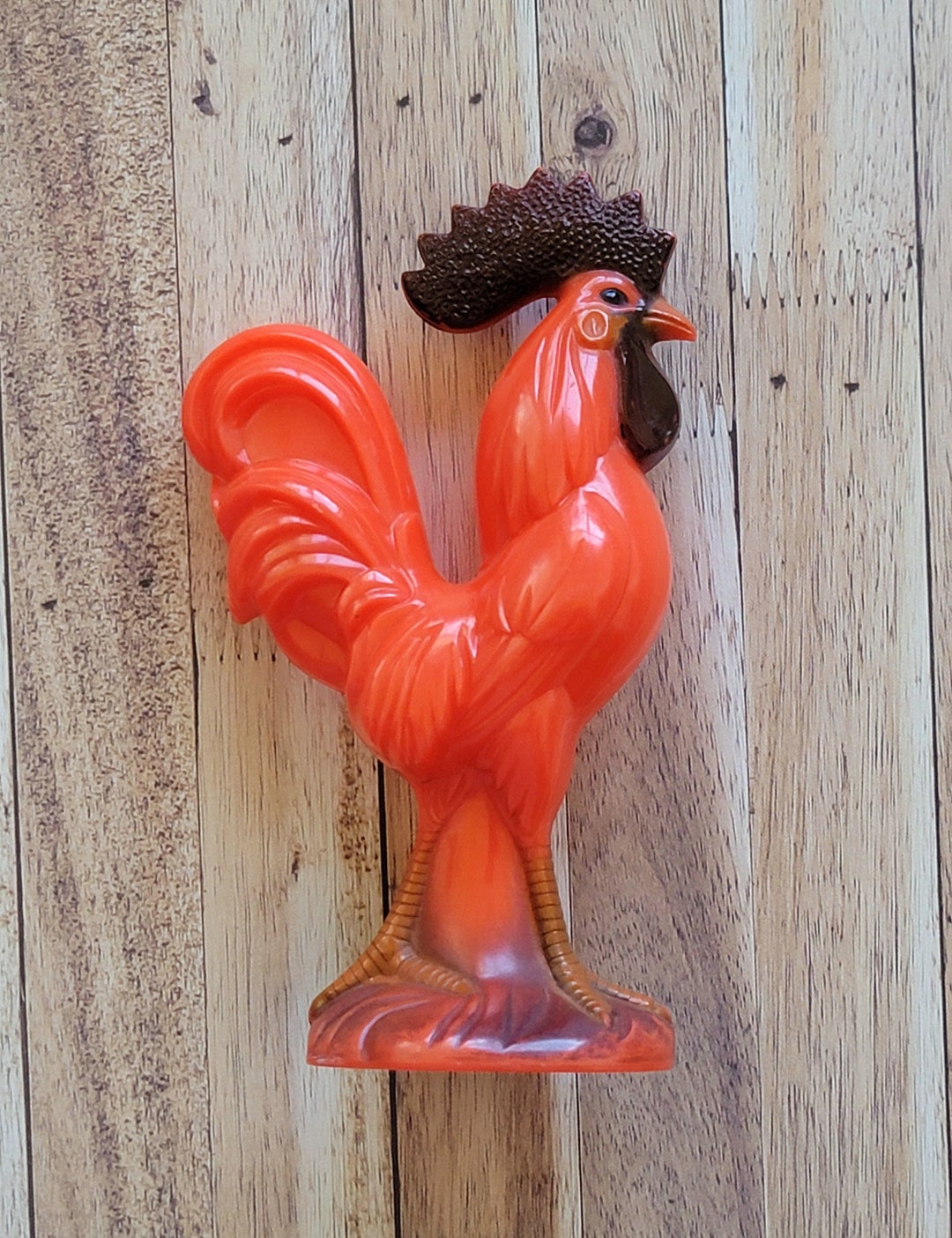 Vintage Red Rooster Rattle Knickerbocker Hard Plastic 4.5" - Etsy