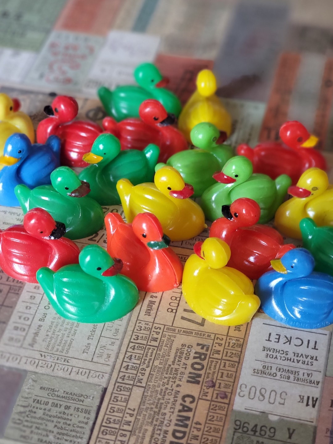 6 Vintage Mini Plastic Duck Rattles 6pcs - Etsy