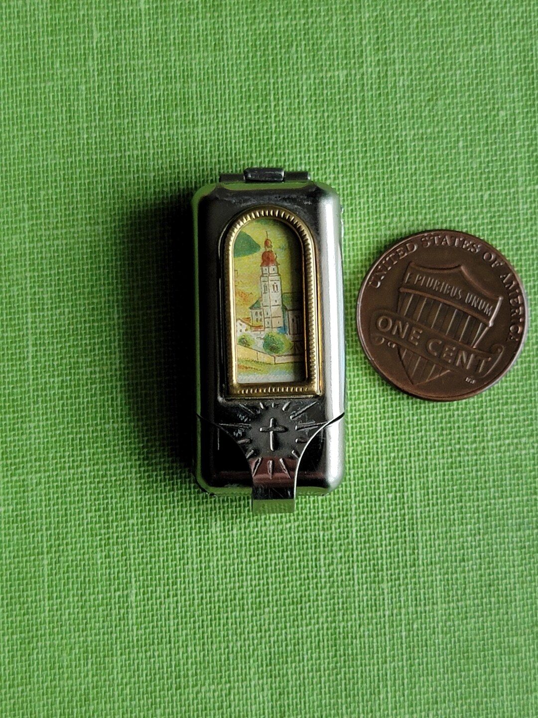 Vintage Pocket Shrine Religious Pieta Mary Body of Christ Statuette in ...