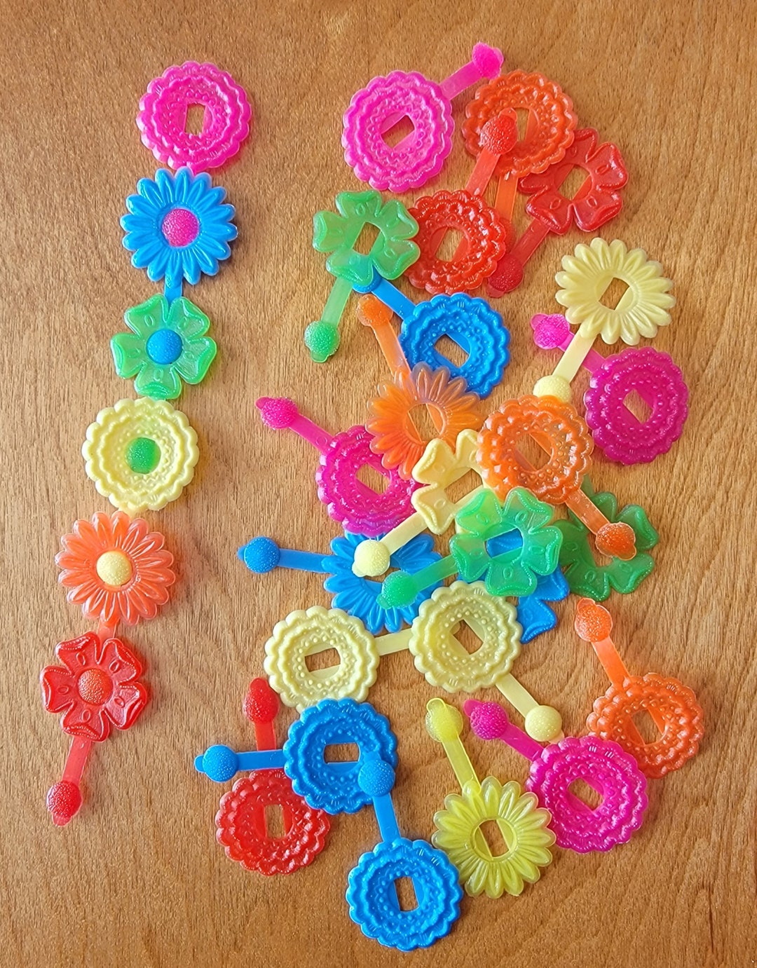 Vintage Jumbo Plastic Flower Links 30 Connecting Flower - Etsy