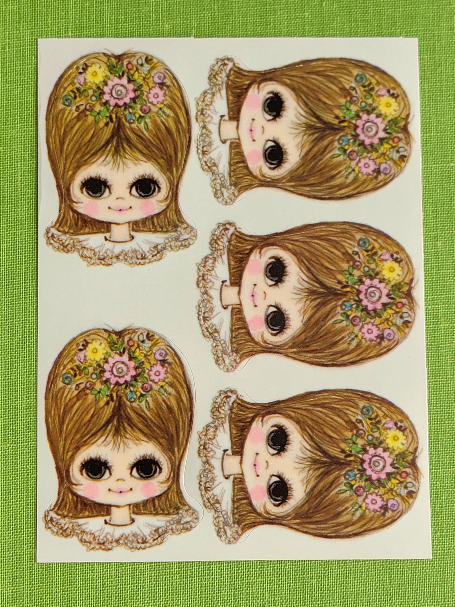 Vintage Big Eyes Sticker Sheet 70s Girl Stickers - Etsy
