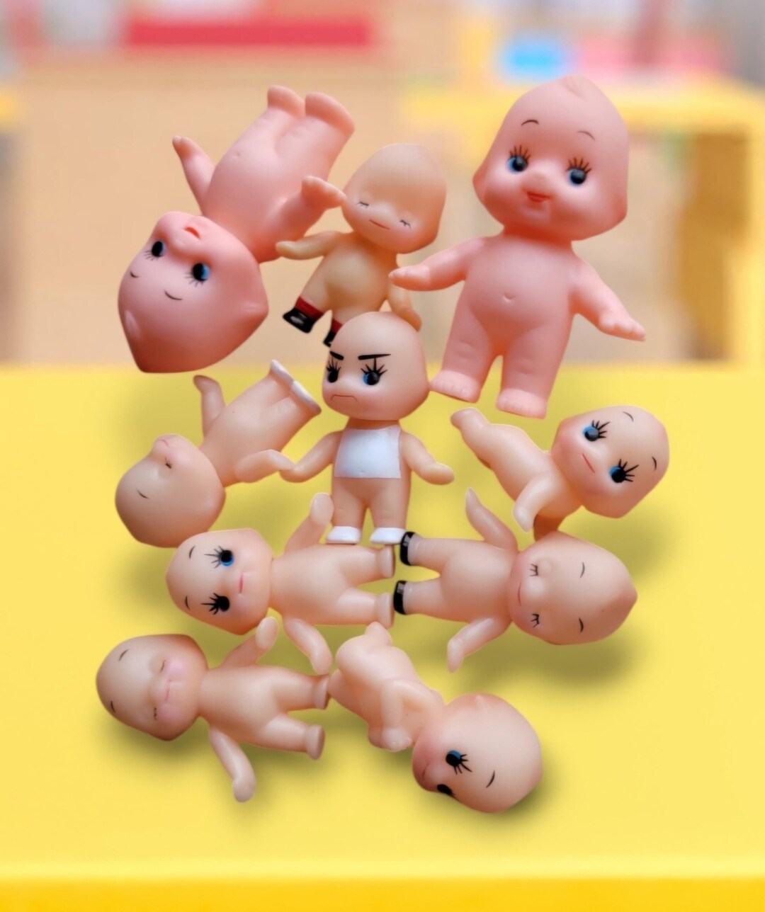 10 Mini Kewpie Dolls Retro Plastic Babies Rubber Miniature Cupie Baby ...