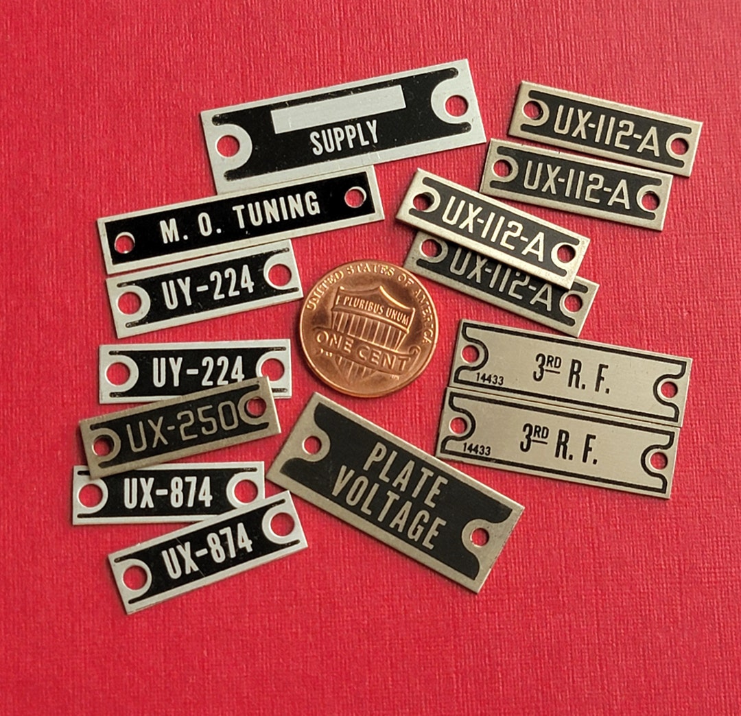 14 Vintage Metal Radio Plates Industrial Collage Parts Assemblage ...