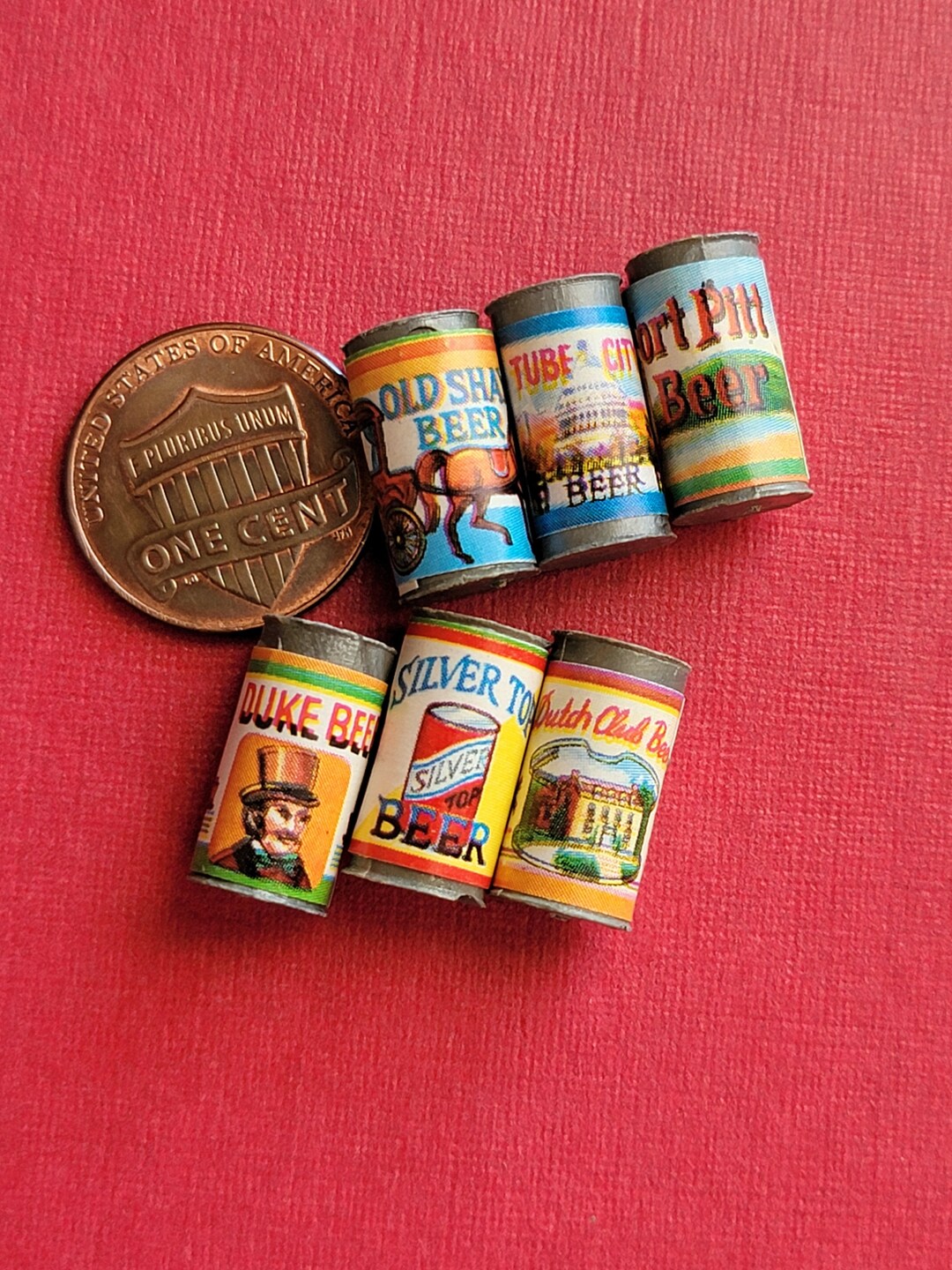 Vintage Miniature Beer Cans Shackman 6 Old Fashioned Tiny Beer Variety ...