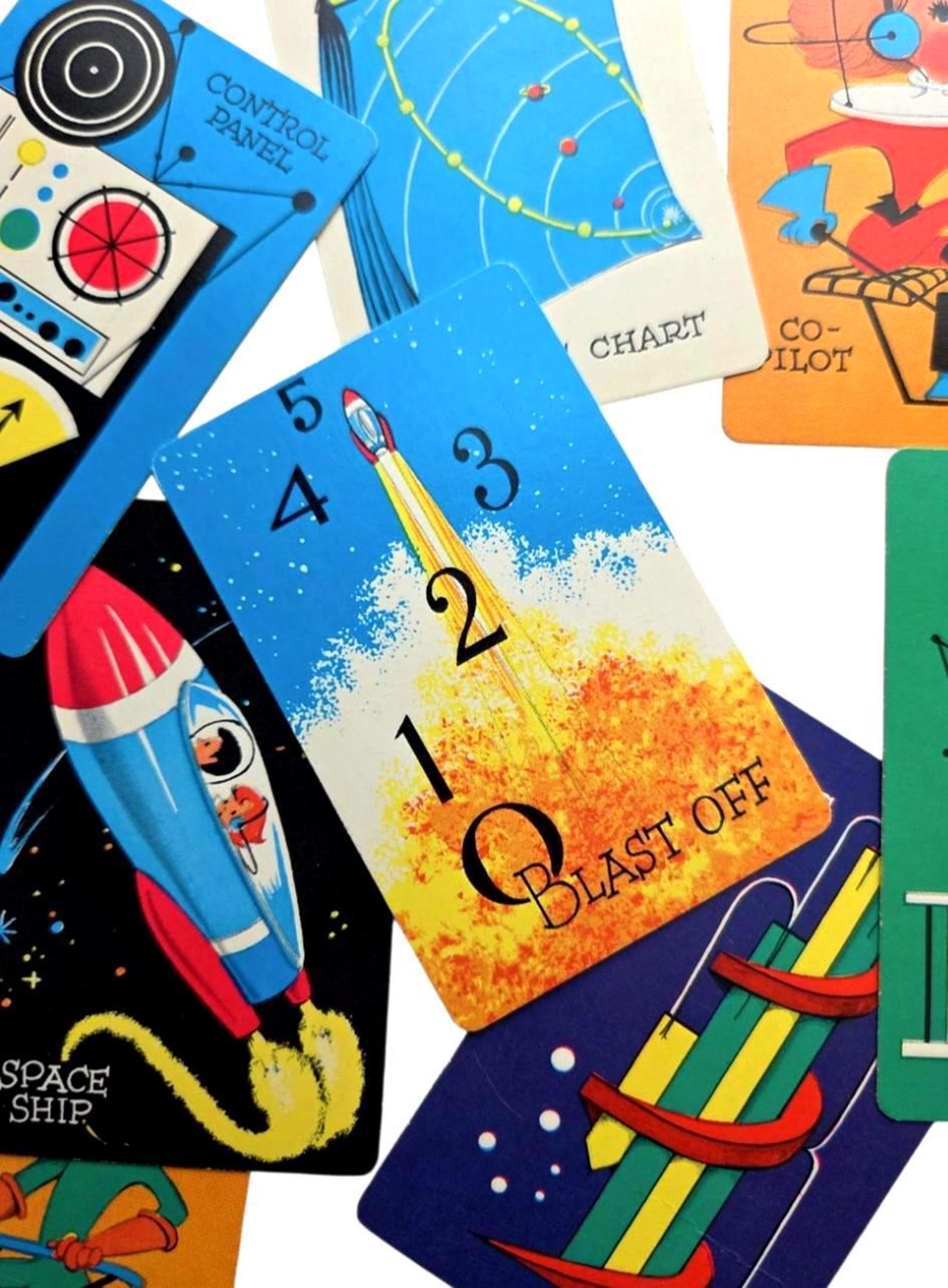 8 Vintage Swap Cards Space-o 50's Game (8pcs) Collage Scrapbook Art ...