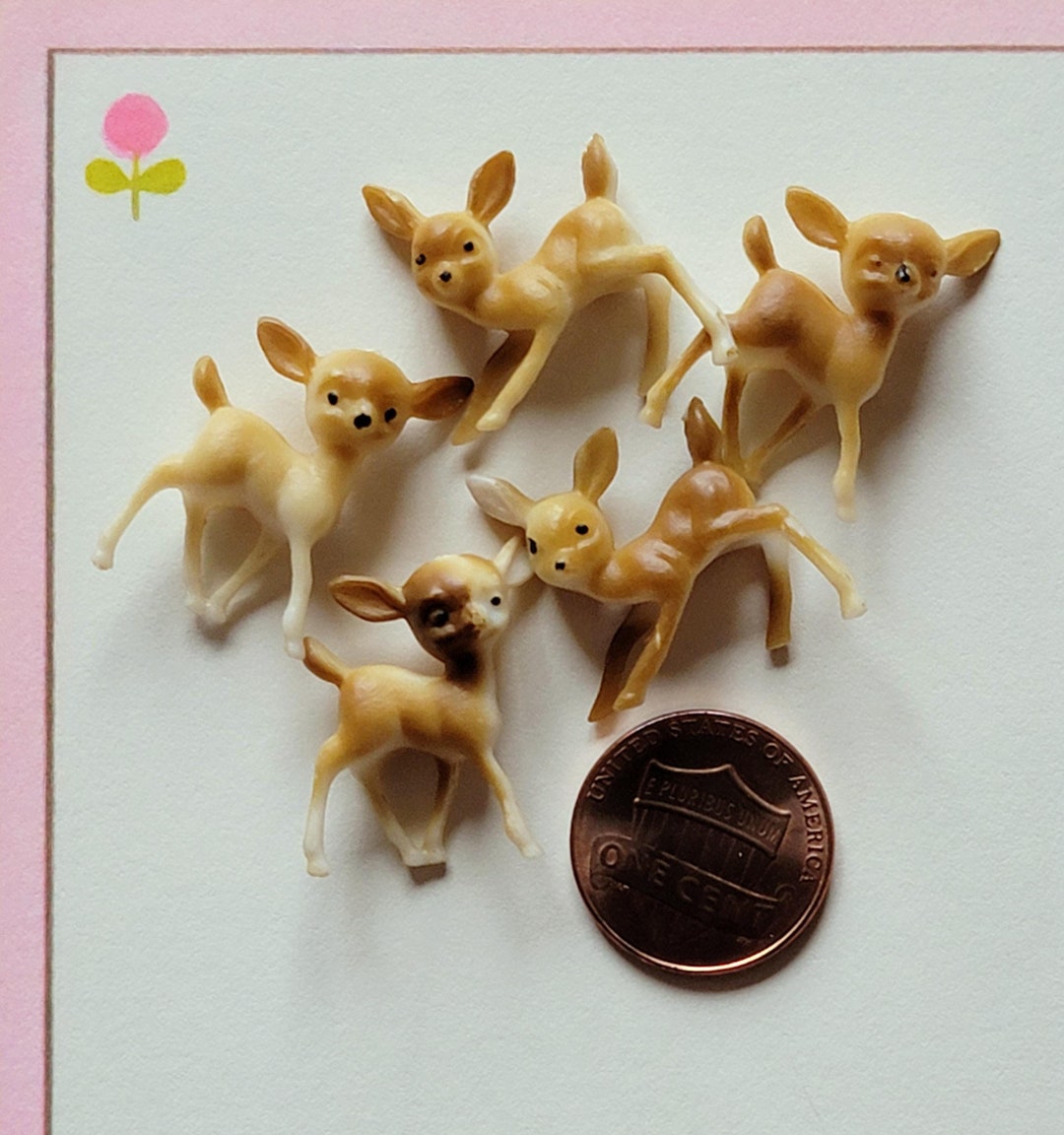5 Vintage Miniature Plastic Deer Tiny Fawn 70s Baby Deer Figures - Etsy