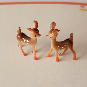 2 Vintage Miniature Plastic Deer Tiny Adorable Fawn Figures - Etsy