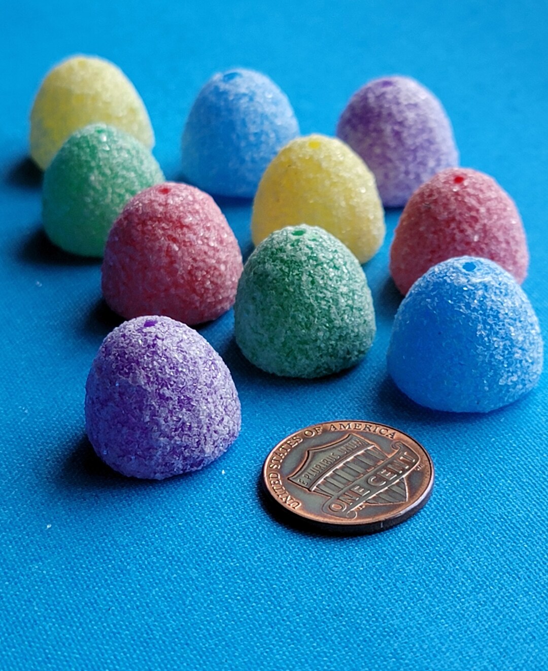 10 Vintage Plastic Gumdrop Beads Blowmold Fake Spice Drops Artificial ...