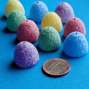 10 Vintage Plastic Gumdrop Beads Blowmold Fake Spice Drops Artificial ...