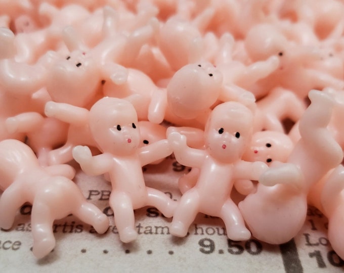 24 Miniature Babies Plastic Baby Minis With Painted Eyes and Mouth ...