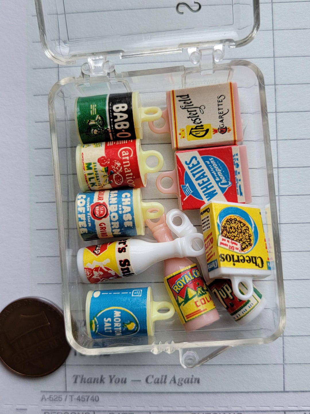 Vintage Shackman Supermarket Miniatures Case Retro Name Brand Charms ...