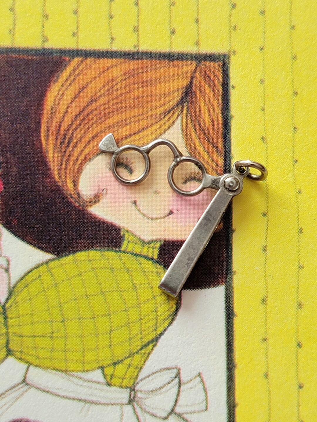 Vintage Sterling Silver Folding Glasses Charm Movable Lorgnette Opera ...