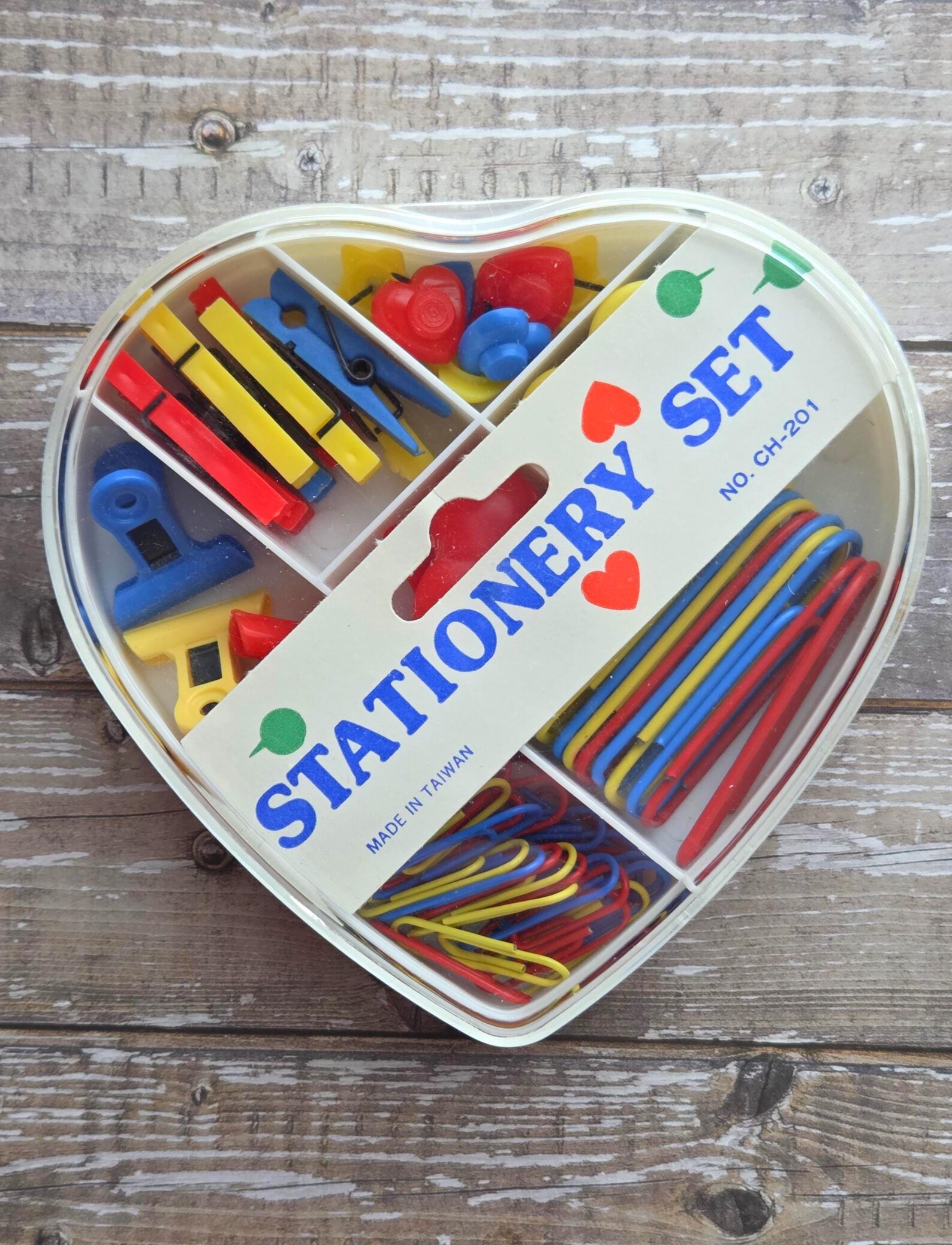 Vintage Heart Stationary Set Primary Colors 80s - Etsy